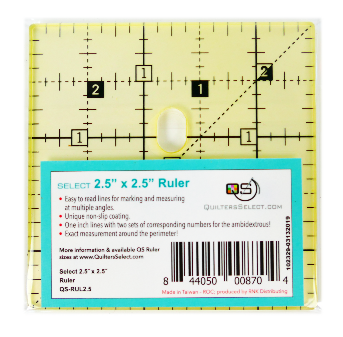 Quilter's Select 2.5"x2.5" Ruler – Off the Rails Quilting